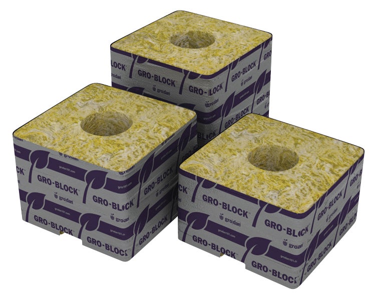 Grodan Delta 6.5 - 4 in Block 4 in x 4 in x 2.5 in w/ Hole | Green ...